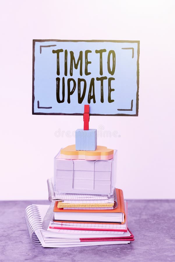 Writing Displaying Text Time To Update. Business Overview Act Updating ...