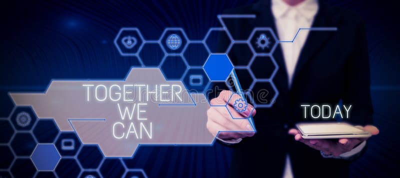 Writing Displaying Text Together we Can. Conceptual Photo Unity Can ...