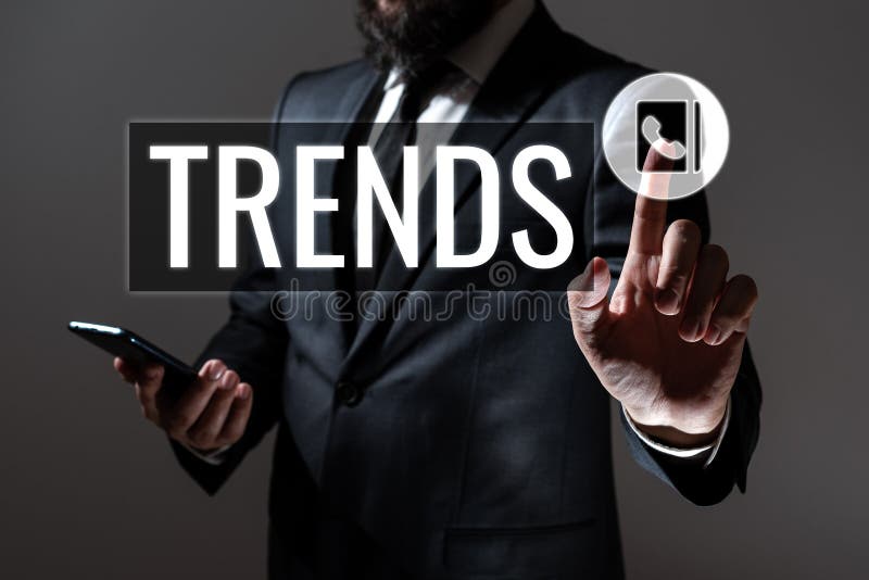 Text Showing Inspiration Trends. Conceptual Photo General Tendency of ...