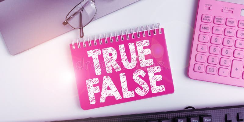 Text Caption Presenting True False. Business Approach a Test Consisting ...