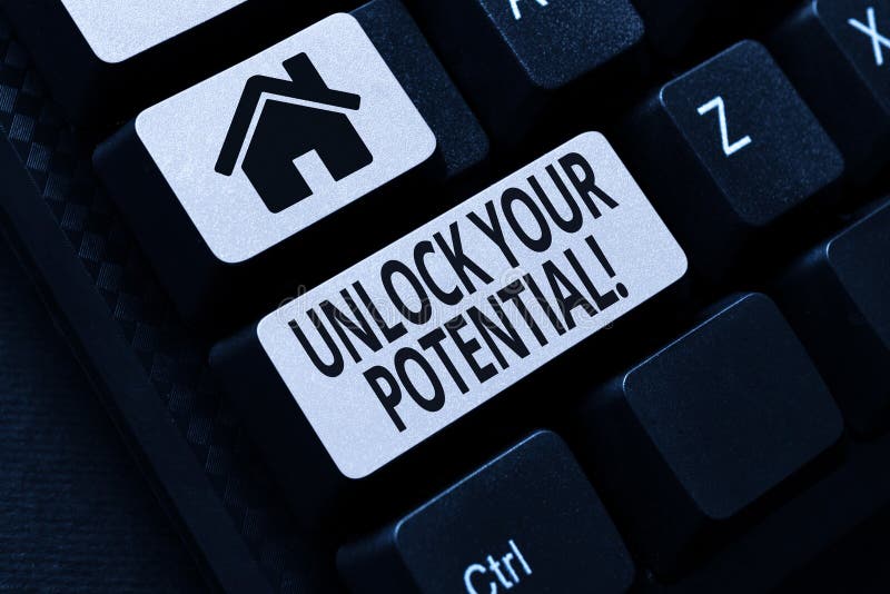 Writing Displaying Text Unlock Your Potential. Business Approach ...