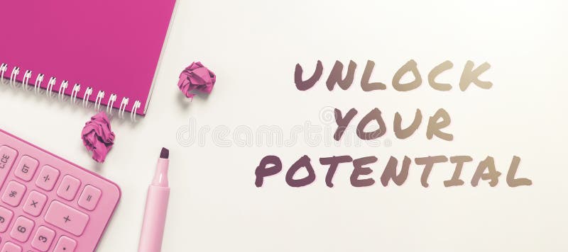 Writing Displaying Text Unlock Your Potential. Business Idea Unleash ... Writing Displaying Text Unlock Your Potential. Business Idea Unleash ...
