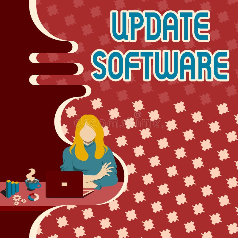 Writing Displaying Text Update Software. Business Concept Replacing ...