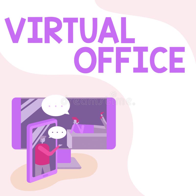 Writing Displaying Text Virtual Office. Business Concept Virtual Office ...