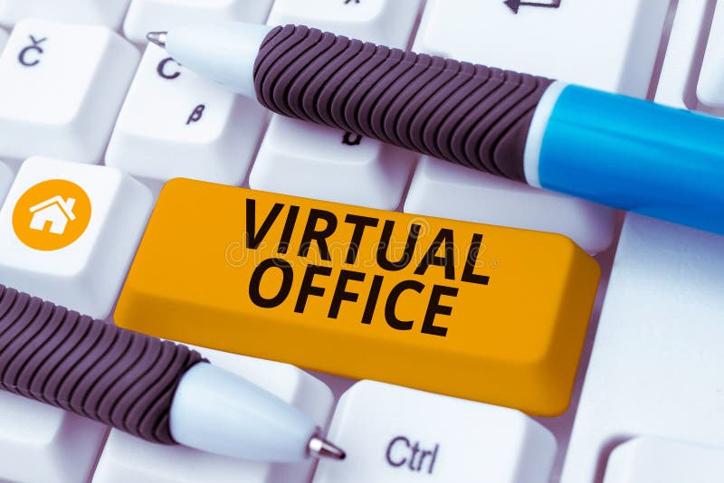 Writing Displaying Text Virtual Office. Business Idea Mobile Work ...