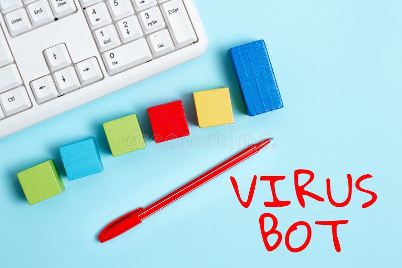 Writing Displaying Text Virus Bot. Business Showcase Malicious ...