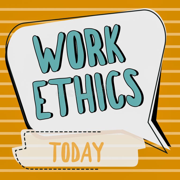 Conceptual Display Work Ethics. Internet Concept a Set of Values ...
