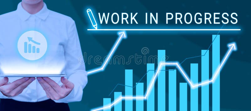 Text Caption Presenting Work in Progress. Word Written on Ongoing ...