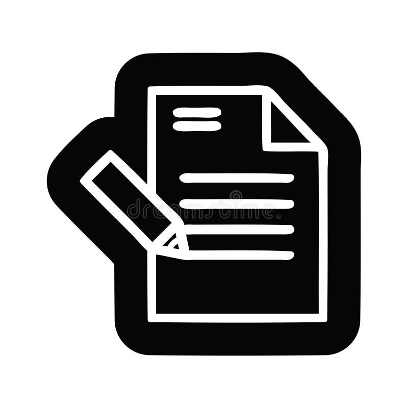 Writing Document Icon Symbol Stock Vector - Illustration of pencil ...