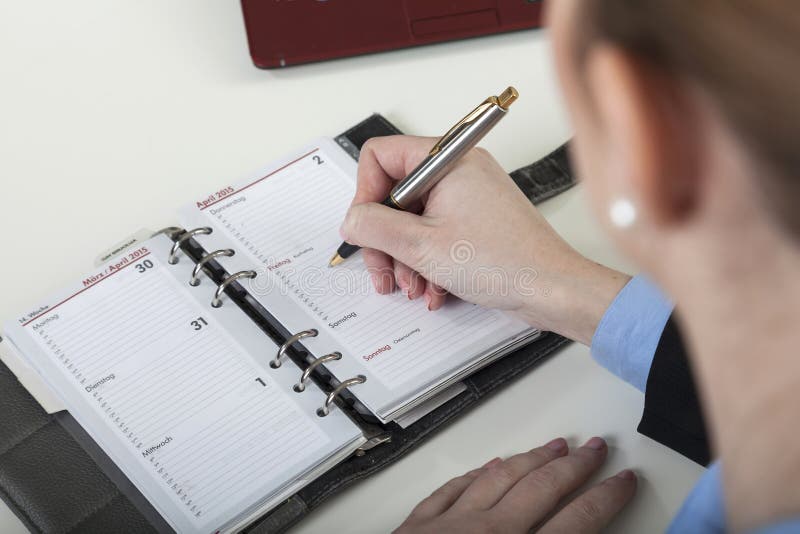 Writing Down an Appointment Stock Image - Image of lady, view: 50187775