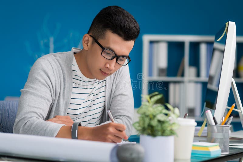 Writing down ideas stock image. Image of writing, young - 58549585