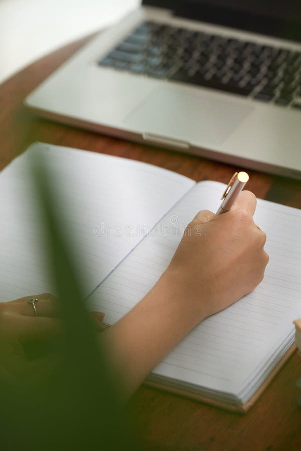 Writing down ideas stock photo. Image of woman, concept - 117374164