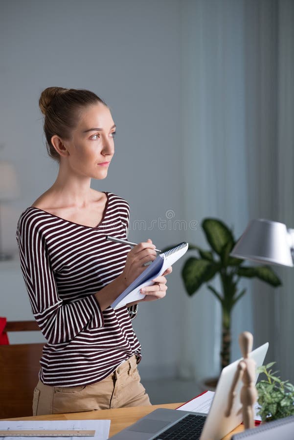 Writing down ideas stock photo. Image of caucasian, vertical - 48122852