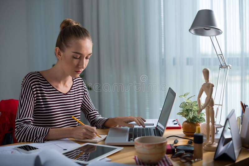 Writing down ideas stock image. Image of mail, woman - 48123075