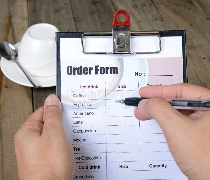 Writing drinking order. stock photo. Image of service - 39453514