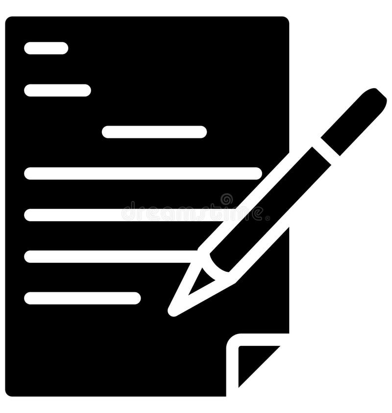 Writing, Edit File Isolated Vector Icon that Can Be Very Easily Edit or ...