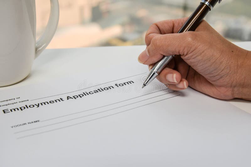 Writing Employment Application Form Stock Image - Image of data ...
