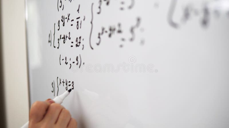 Writing the Equation on the Whiteboard Using the Marker. Stock Video ...