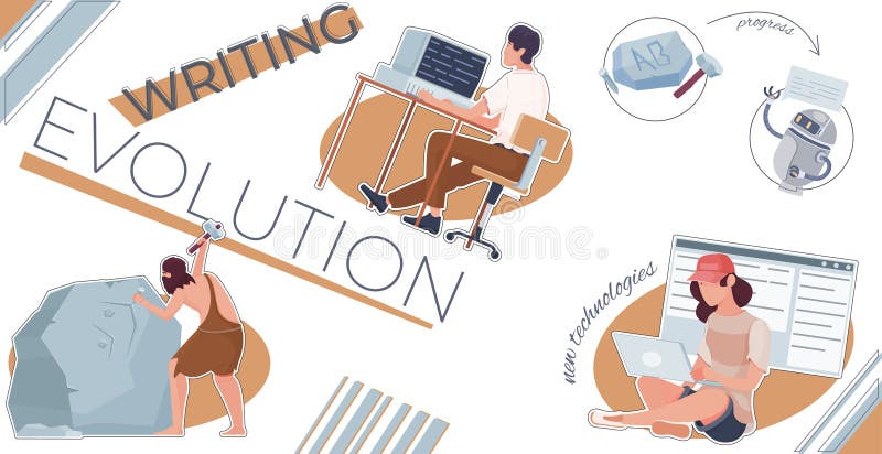 Evolution Writing Infographic Poster Stock Vector - Illustration of ... Evolution Writing Infographic Poster Stock Vector - Illustration of ...