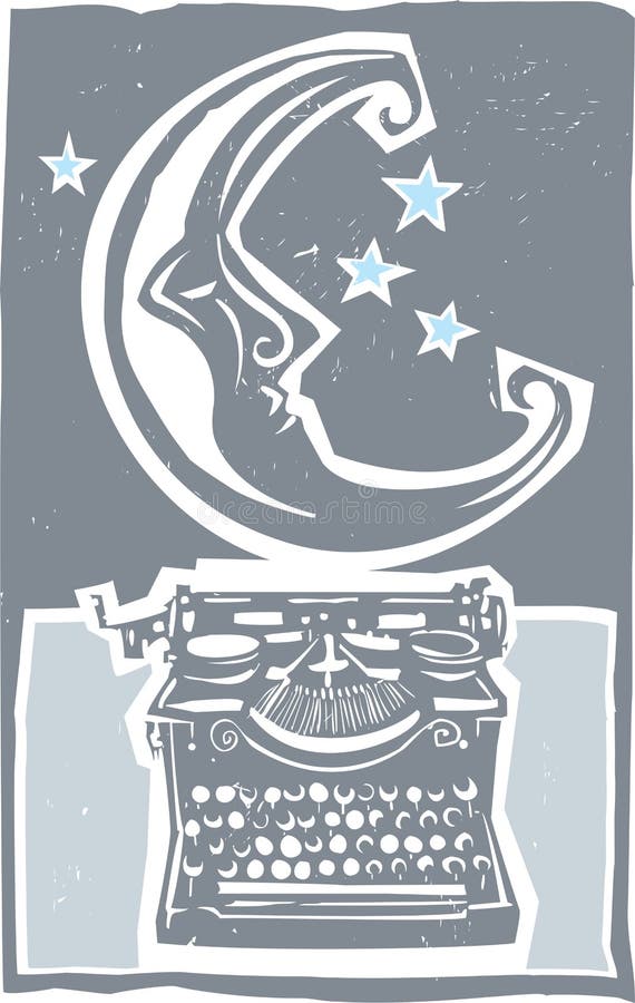 Writing fantasy at night stock vector. Illustration of story - 76582797