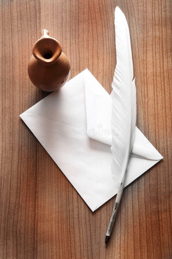 Old writing with a feather stock image. Image of paper, letter - 35581