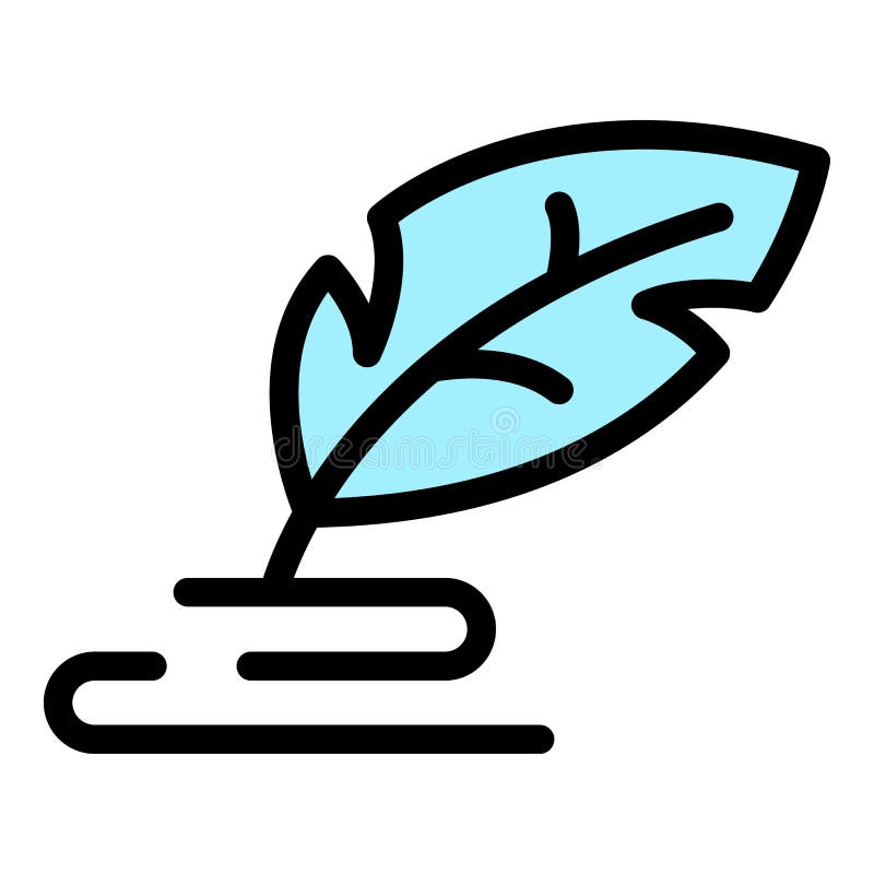Writing Feather Icon Color Outline Vector Stock Vector - Illustration ...