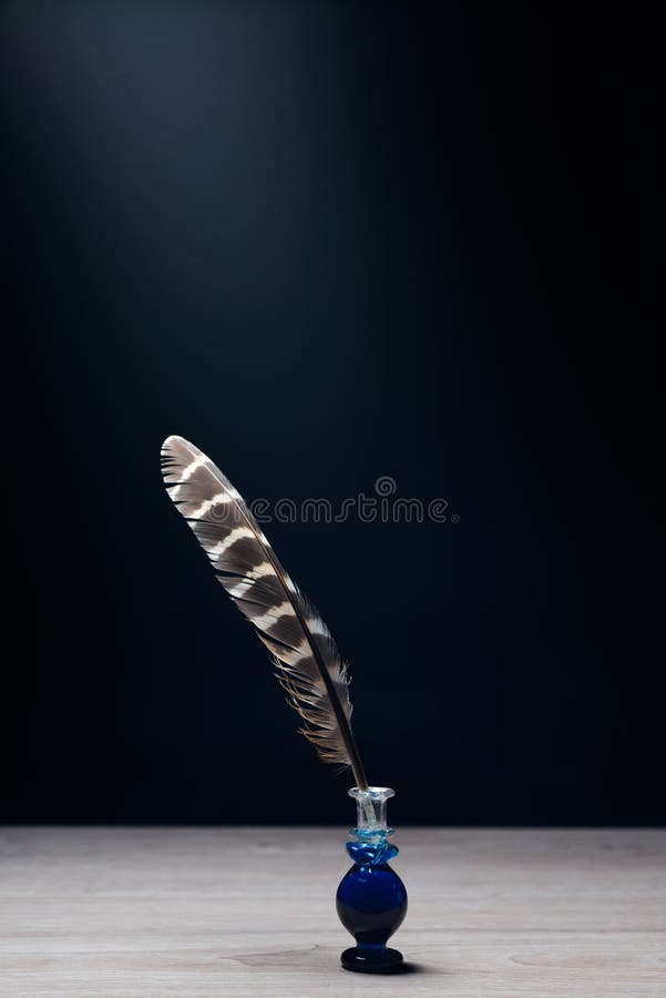 Writing feather on table stock image. Image of ancient - 65206741