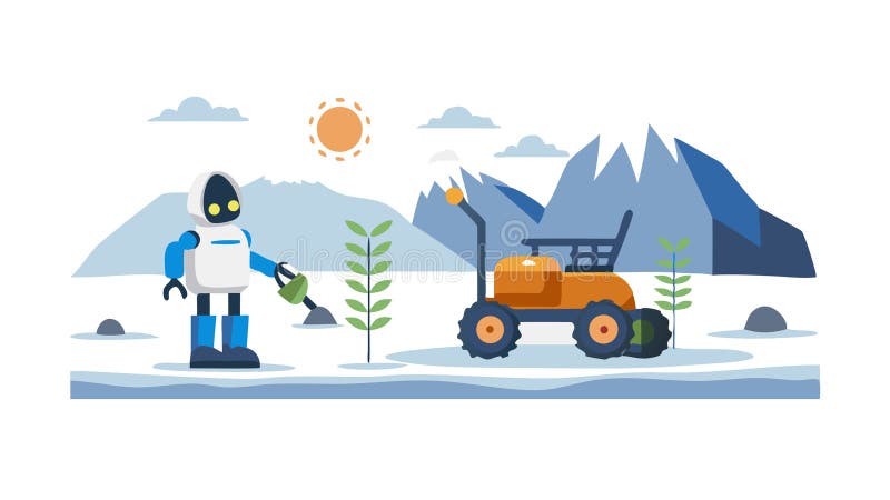 Writing in the Field with Typewriter and Tractor, Vector Design ...