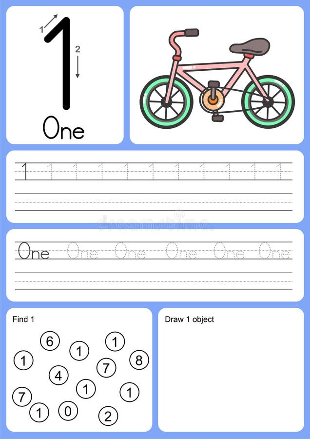 Writing, Finding and Drawing Object of Number Stock Vector ...