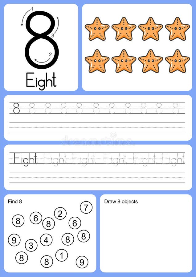 Coloring, Tracking, Matching and Drawing Object of Number Stock Vector ...