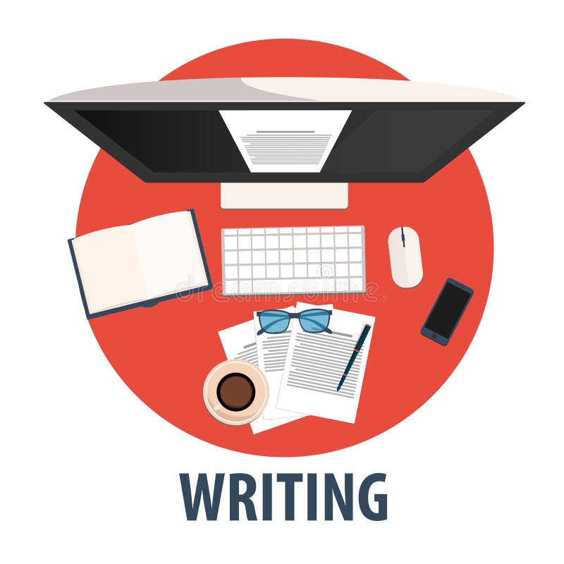 Writing Flat Design. Illustration Writing. Freelance Profession. Stock ...