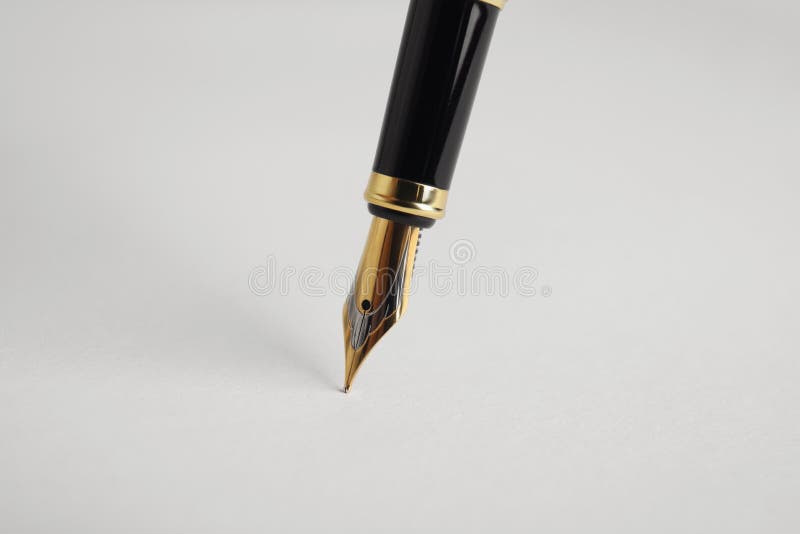 Writing with Fountain Pen on Sheet of Paper, Closeup Stock Image ...