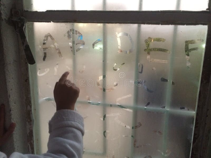 Writing on glass stock image. Image of finger, hands - 124493061