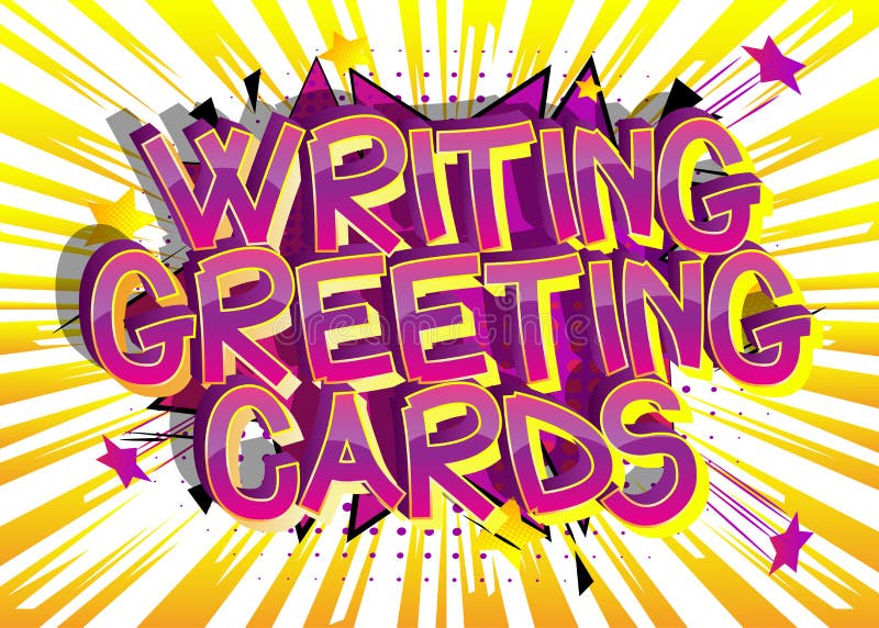 Writing Greeting Cards Comic Book Style Cartoon Words Stock Vector ...
