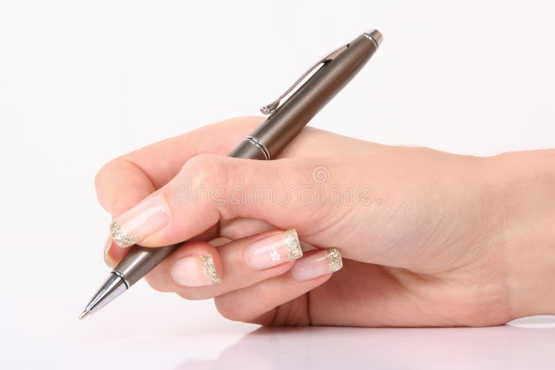 Person Writing a Letter with Pen and Ink Stock Photo - Image of people ...