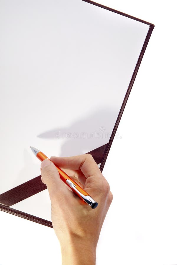 Writing Hand on Blank Board Stock Image - Image of note, plan: 22212623