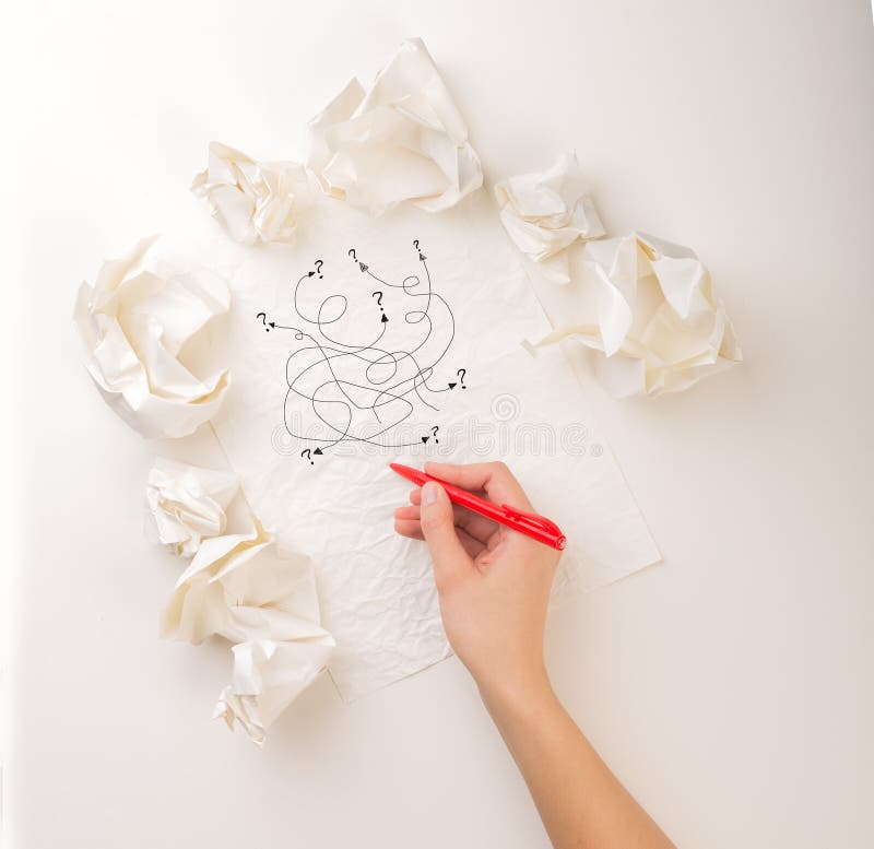 Writing Hand in Crumpled Paper Stock Photo - Image of crumpled, human ...