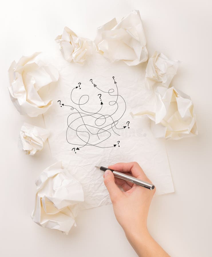 Writing Hand in Crumpled Paper Stock Image - Image of abstract ...