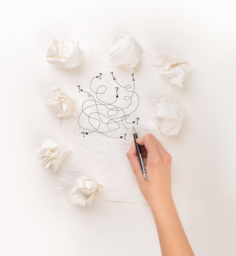 Writing Hand in Crumpled Paper Stock Illustration - Illustration of ...