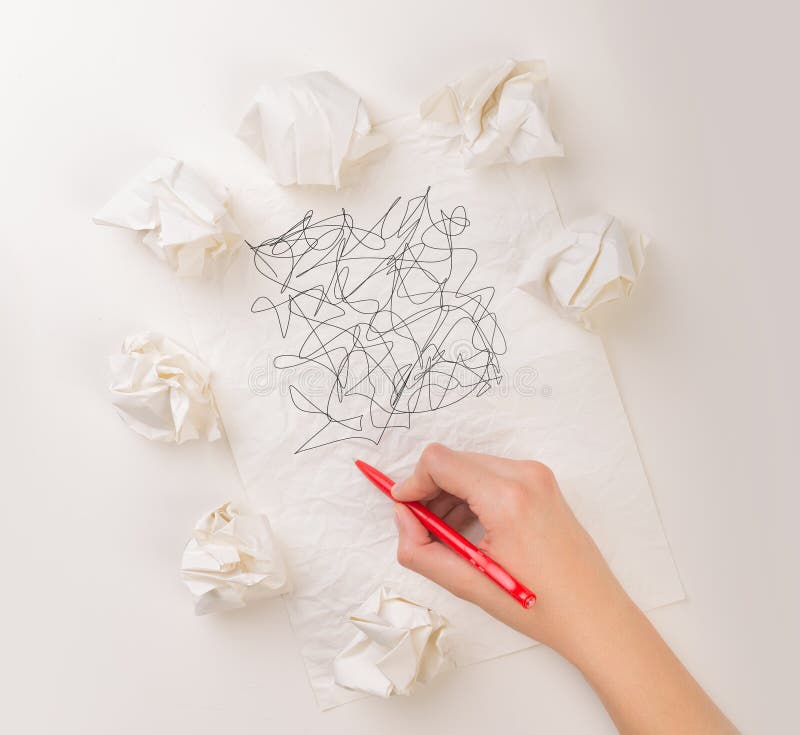 Writing Hand in Crumpled Paper Stock Photo - Image of inspiration ...
