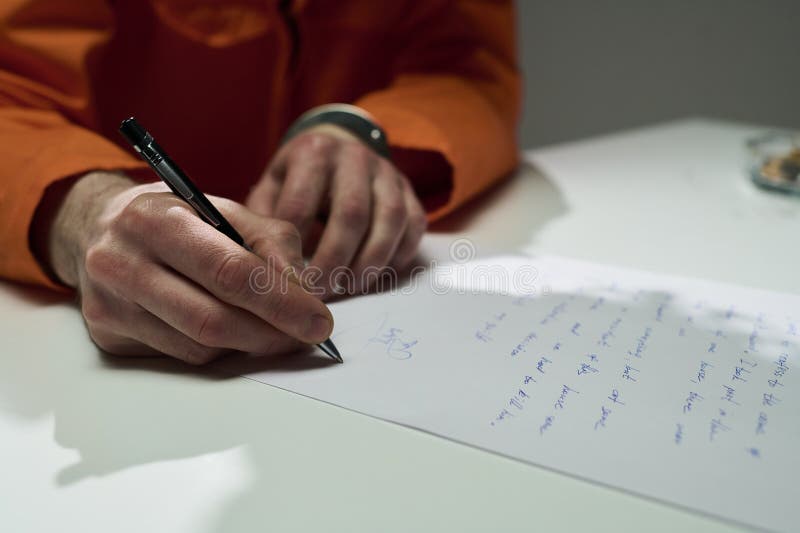 Writing Hand on Desk with Pen and Paper Stock Photo - Image of ...