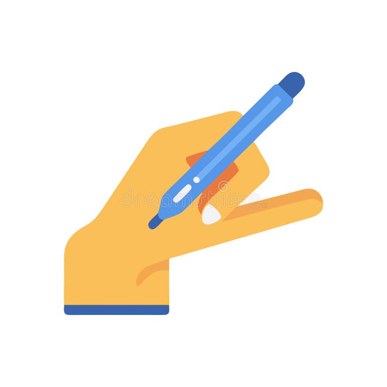 Writing Hand Icon for Literacy Stock Illustration - Illustration of ...