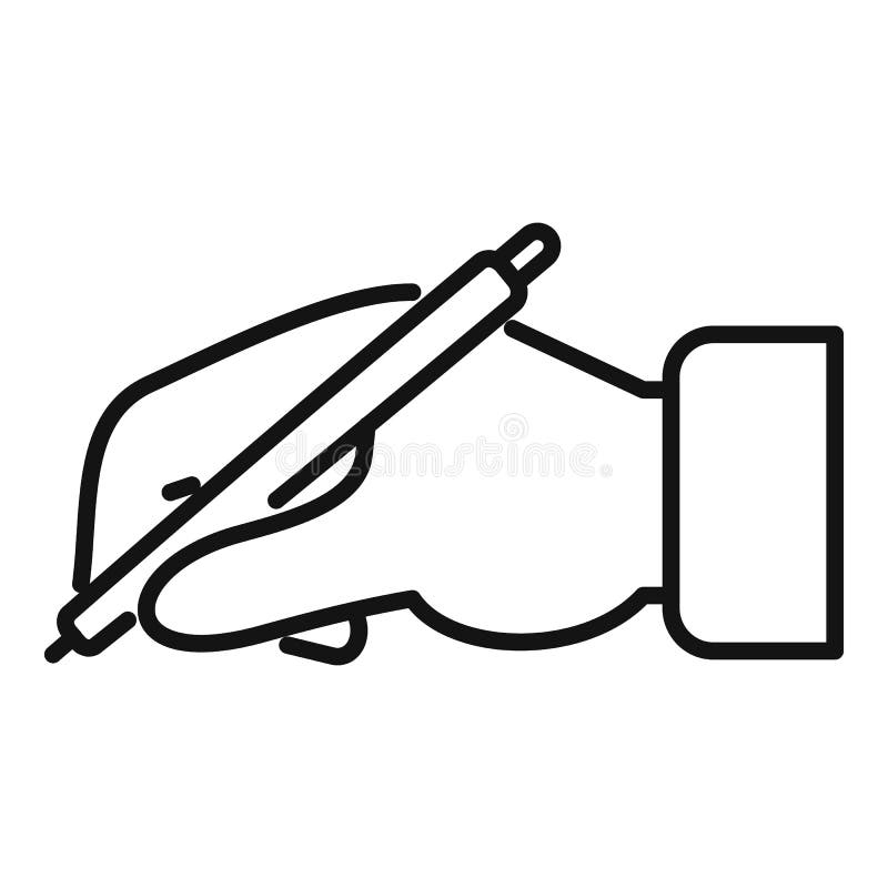 Writing Hand Icon Outline Vector. Write Paper Stock Vector ...