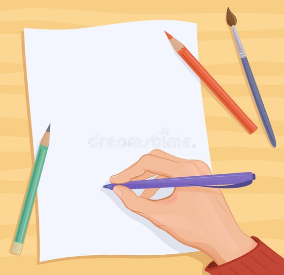 Writing hand stock vector. Illustration of hand, blank - 41632354