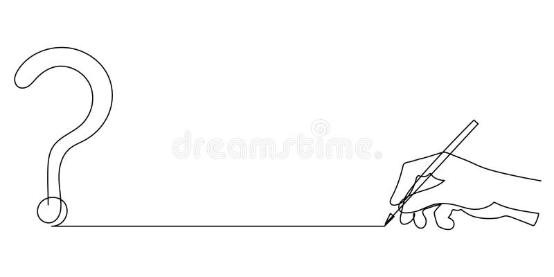 Writing Hand with Question Mark,one Line Art,hand Drawn Asking Sign ...