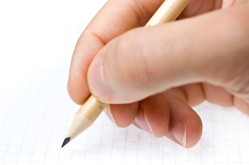 An Hand Who Writes in a Paper Sheet with a Pen Stock Image - Image of ...