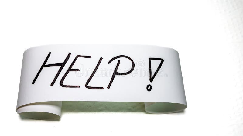 Writing Help on White Label on White Background Stock Image - Image of ...