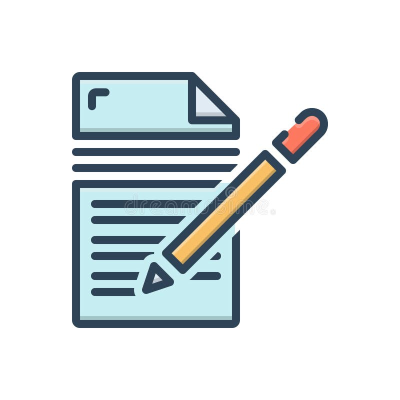 Color Illustration Icon for Writing, Editors and Writer Stock ...