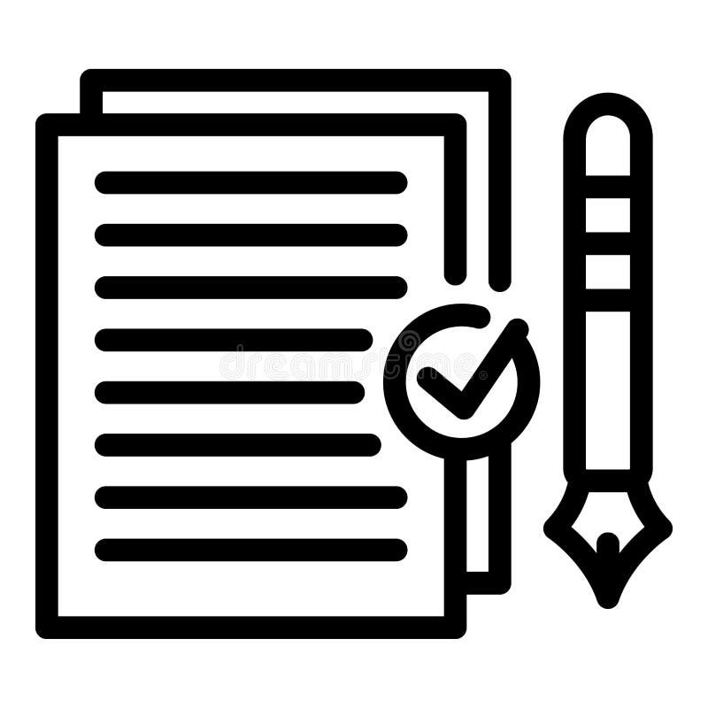 Human Writing Icon, Outline Style Stock Vector - Illustration of ...