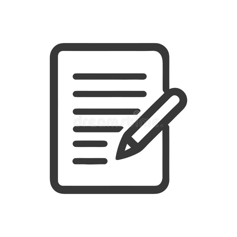 Simple Document Editing Icon: Writing, Note Taking, and Checklist ...